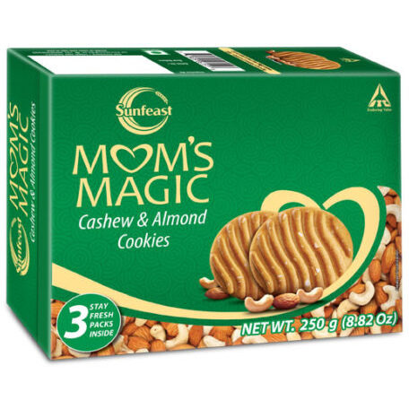 Buy Online Sunfeast Mom's Magic Cashew & Almond Cookies - 8.8 OZ (250 GM) | Kesar Grocery.